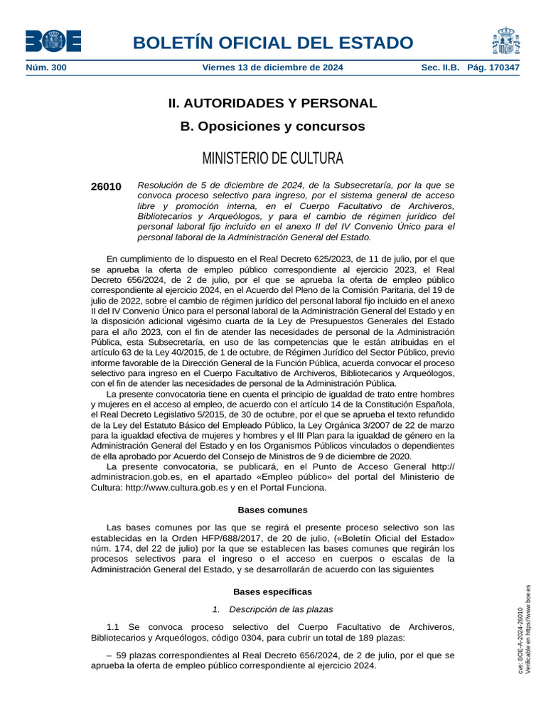 BOE-A-2024-26010 | PDF | Derecho laboral | Gobierno