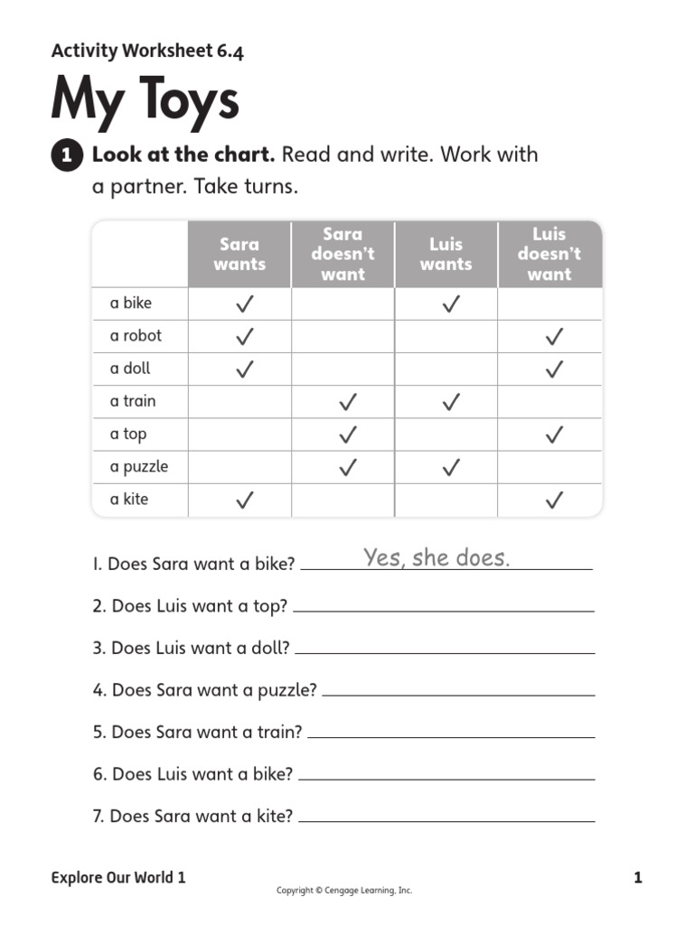 Eow1 Worksheet 6.4 Ame | PDF | Toys | Play (Activity)