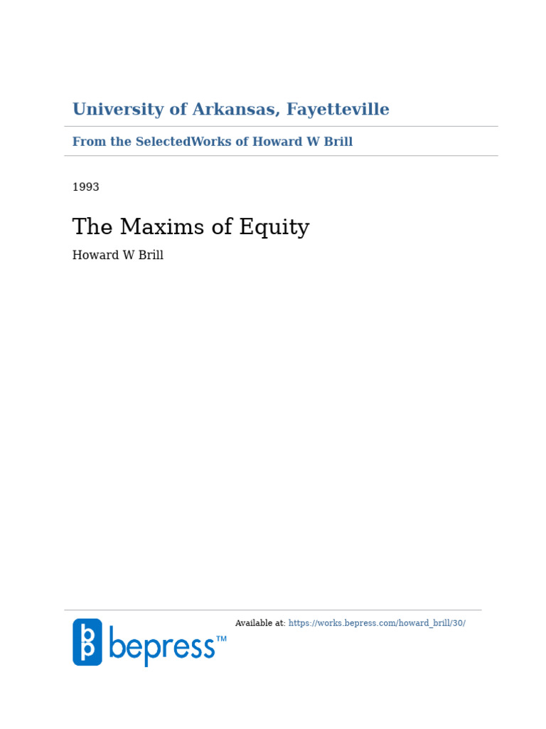 Maxims of Equity-1993brill - Stamped | PDF