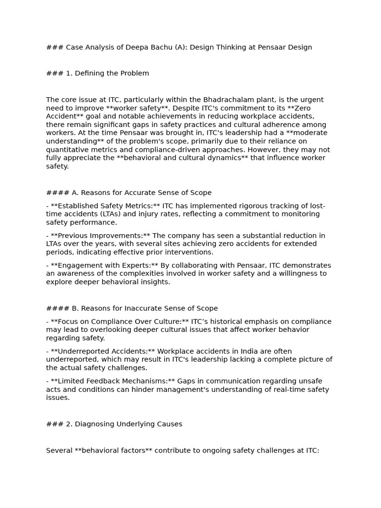 Case Analysis of Deepa Bachu | PDF | Occupational Safety And Health ...