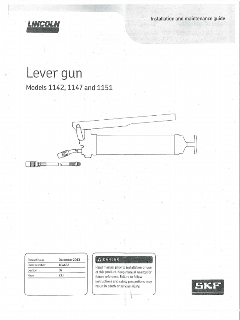 Lincoln Grease Gun Installation and Maintenance Guide | PDF