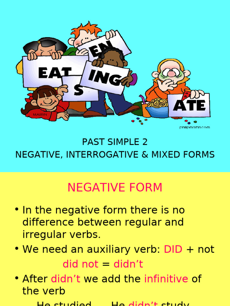 Past Simple 22 Negative Interrrogative Mixed Forms Flashcards Picture Description Exercises ...