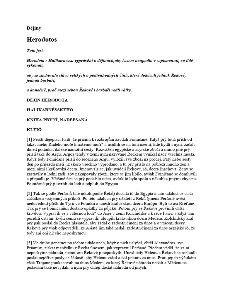 Herodotos Dejiny | PDF