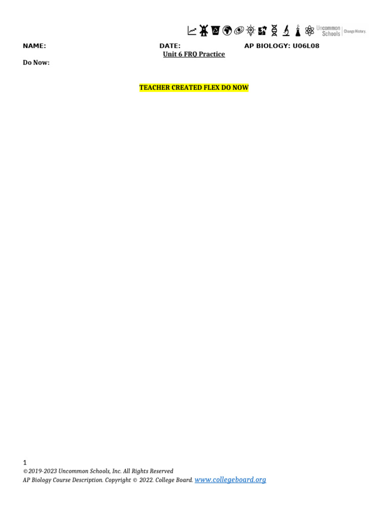 U06L08 - APBiolgy - Unit6FRQs - SHO V Paper Version | PDF | Gene ...