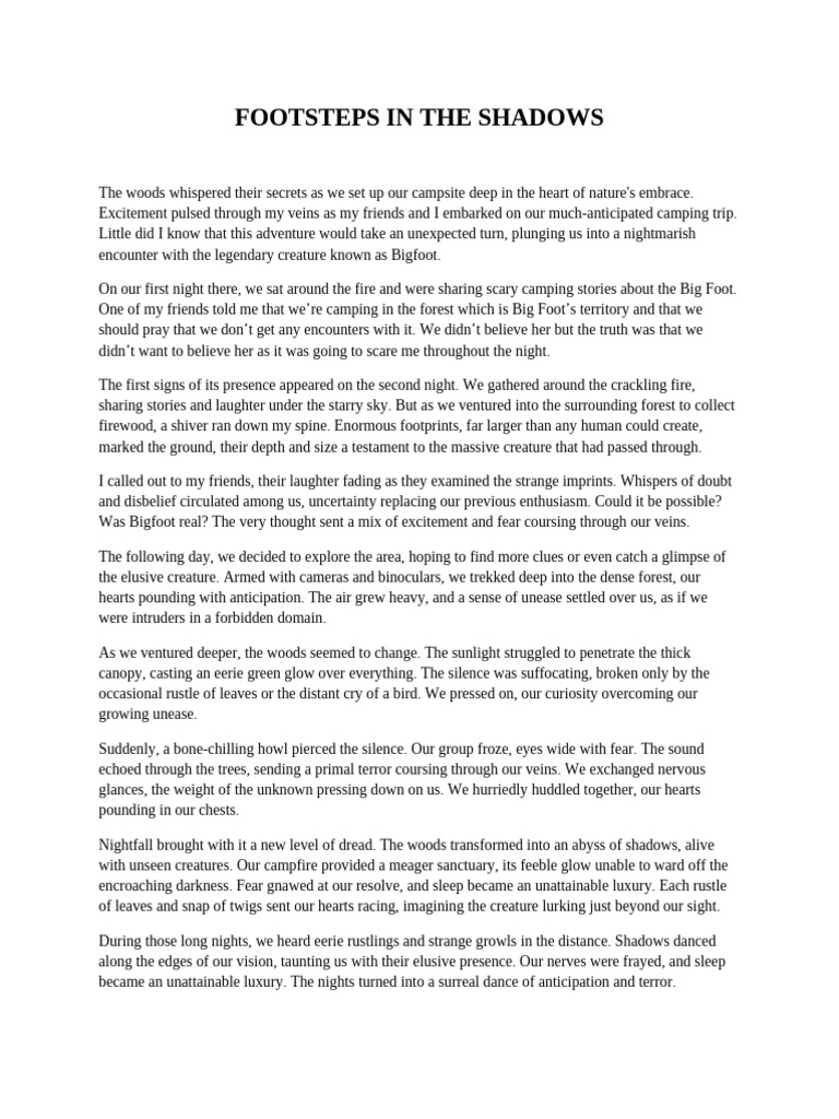 Footsteps in The Shadows | PDF | Bigfoot