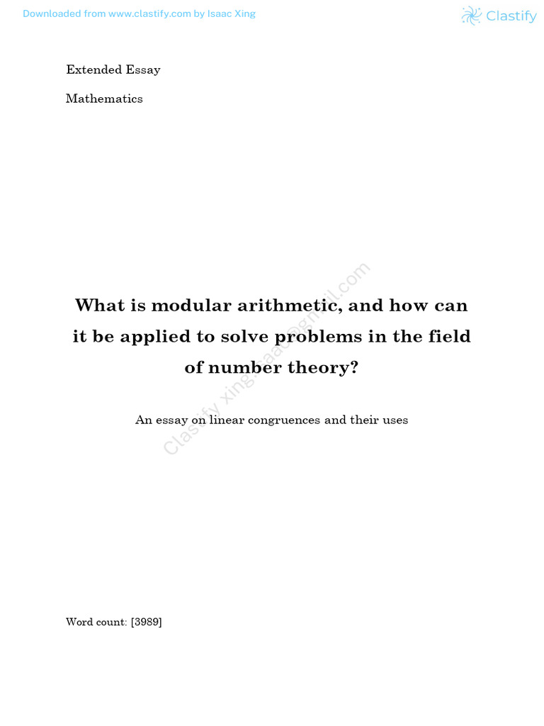 What is modular arithmetic, and how can it be applied to solve problems ...