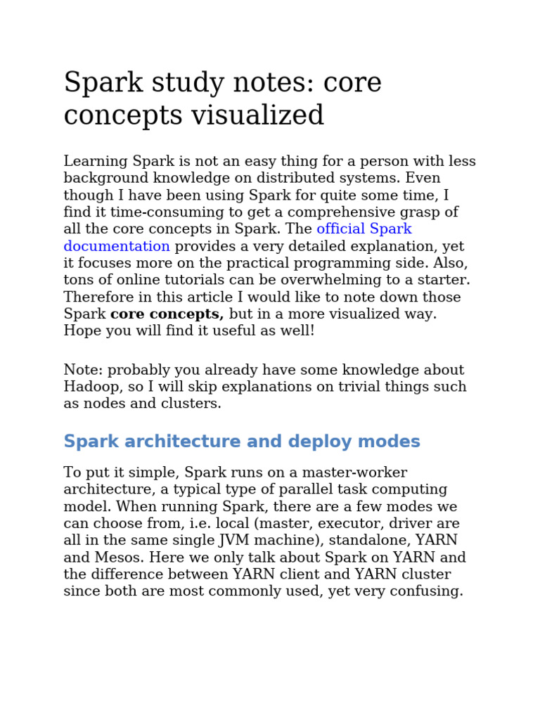Spark Architecture And Deploy Modes Pdf Apache Hadoop Apache Spark