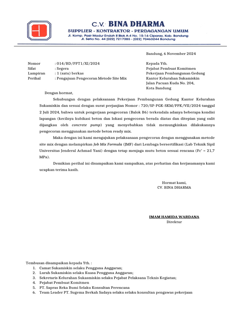 00 Permohonan Pengajuan JMF | PDF