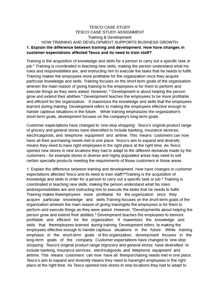 Tesco Training and Development Insights | PDF | Employment | Tesco