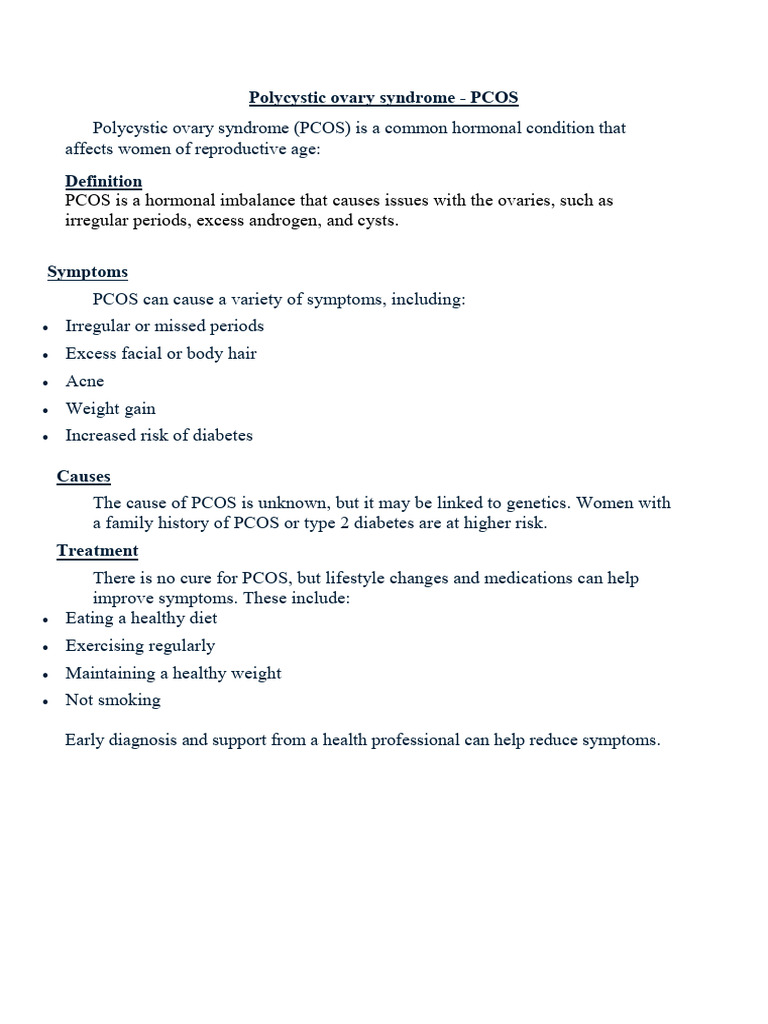 Polycystic Ovary Syndrome - PCOS | PDF