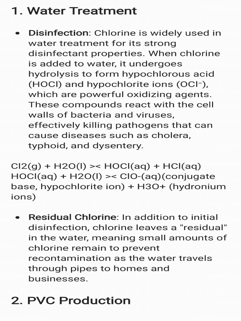 Uses of Chlorine | PDF