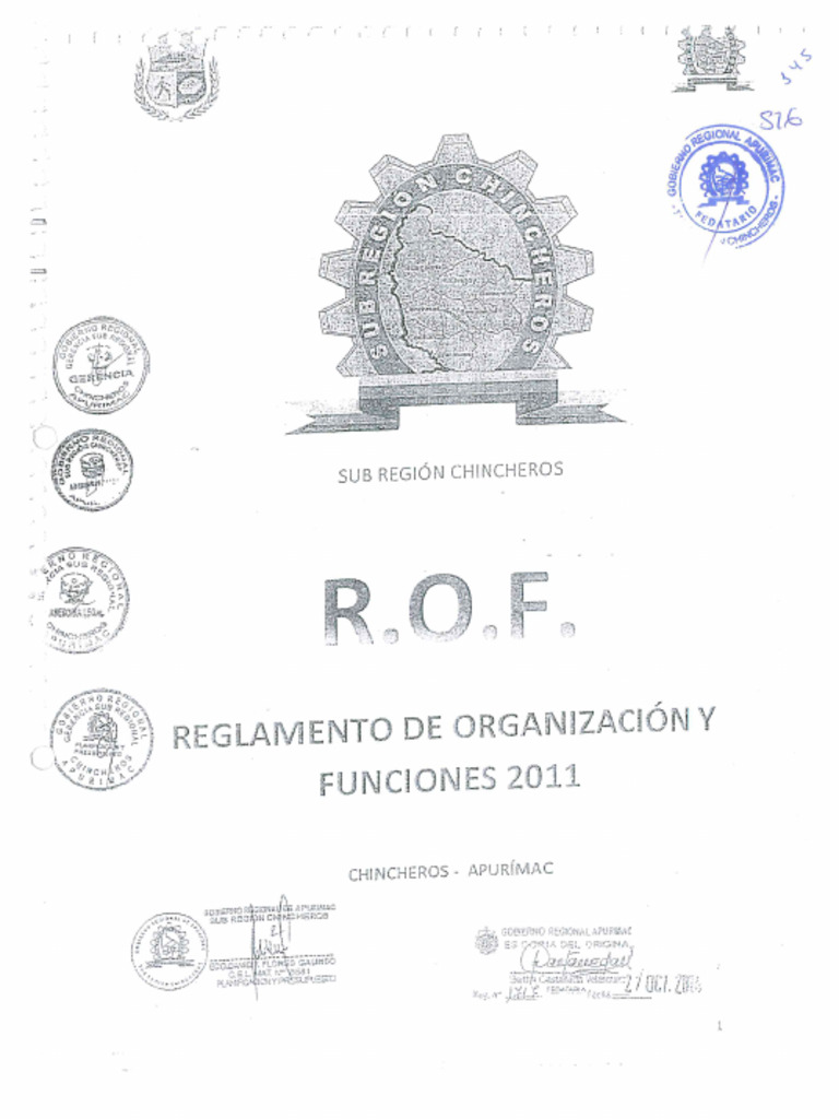 ROF de La Municipalidad de Chincheros | PDF