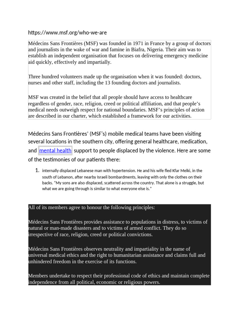 MSF war Leb Dec 2024 | PDF | Médecins Sans Frontières | Health Care