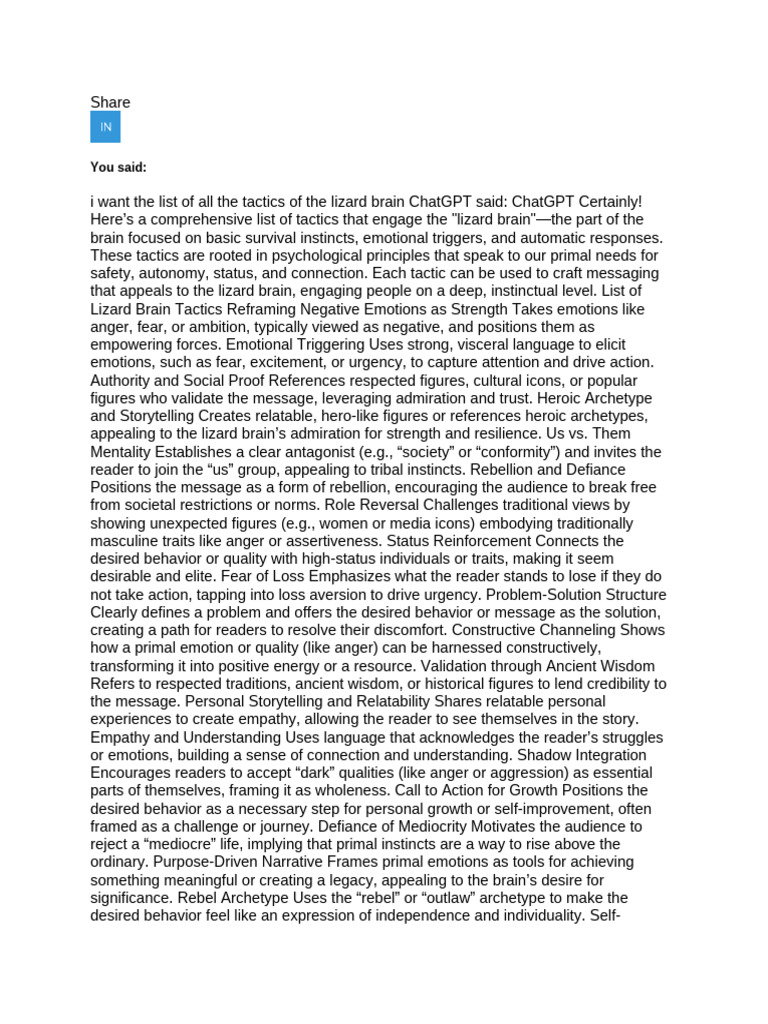 Lizard Brain Communication | PDF | Psychological Resilience | Emotions