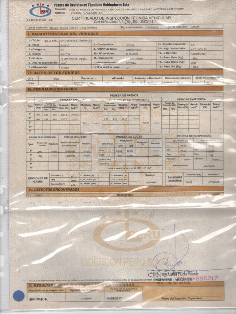 Revision Tecnica 2016-2017 P2E-825 | PDF