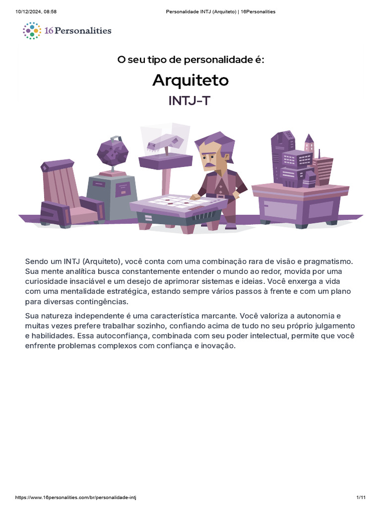 Características da Personalidade INTJ | PDF | Emoções | Aprendizado