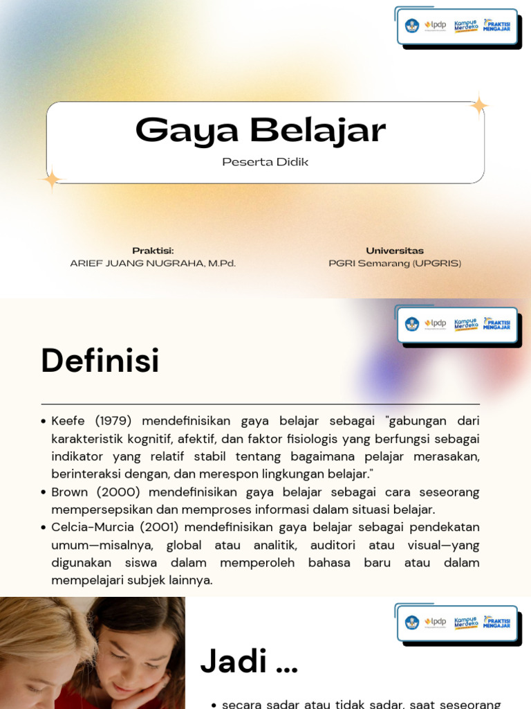 Salinan Dari Gaya Belajar Peserta Didik - Compressed | PDF