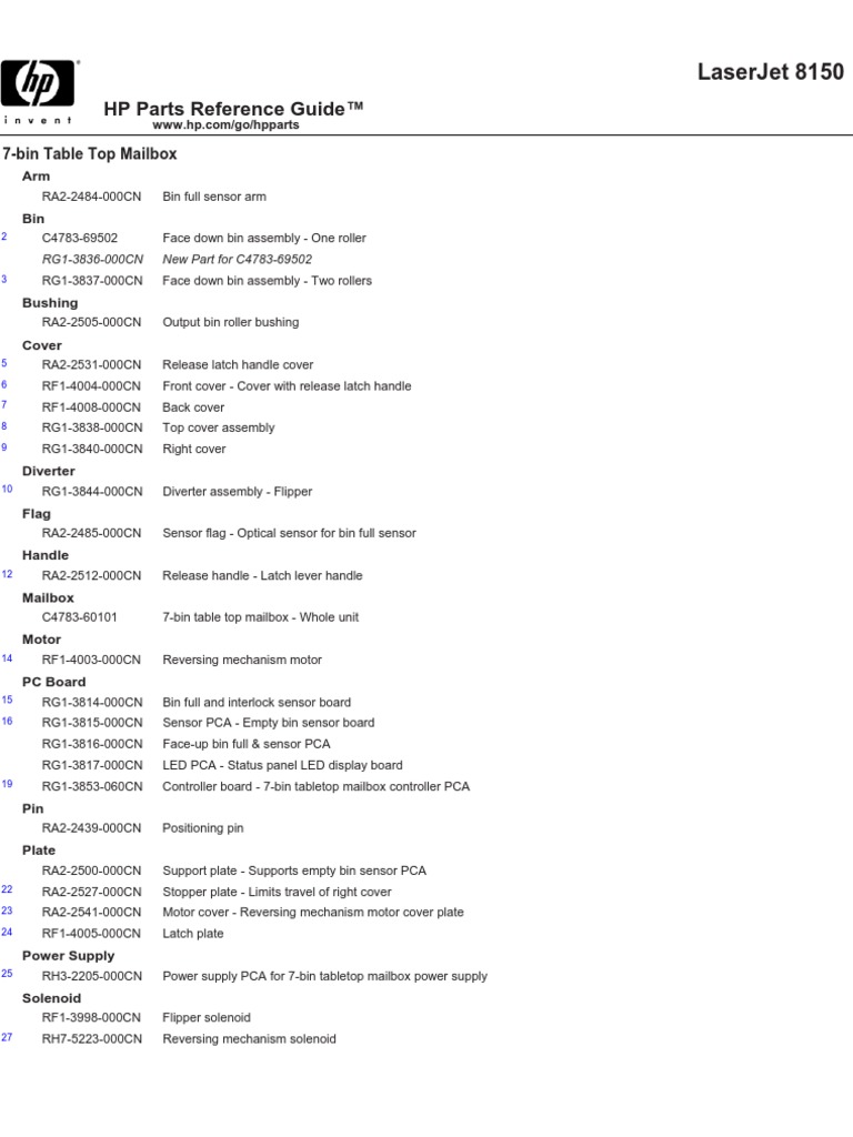 8150 - Parts and Diagrams | PDF | Electrical Connector | Computer ...