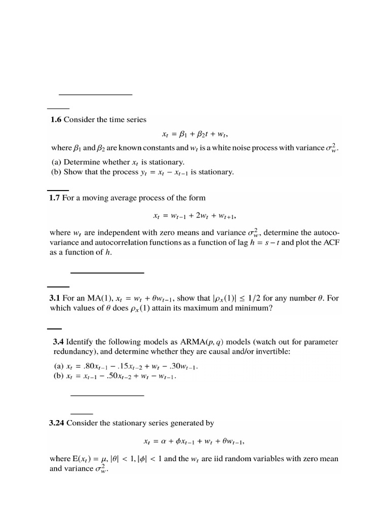 Sample Question - Time Series | PDF
