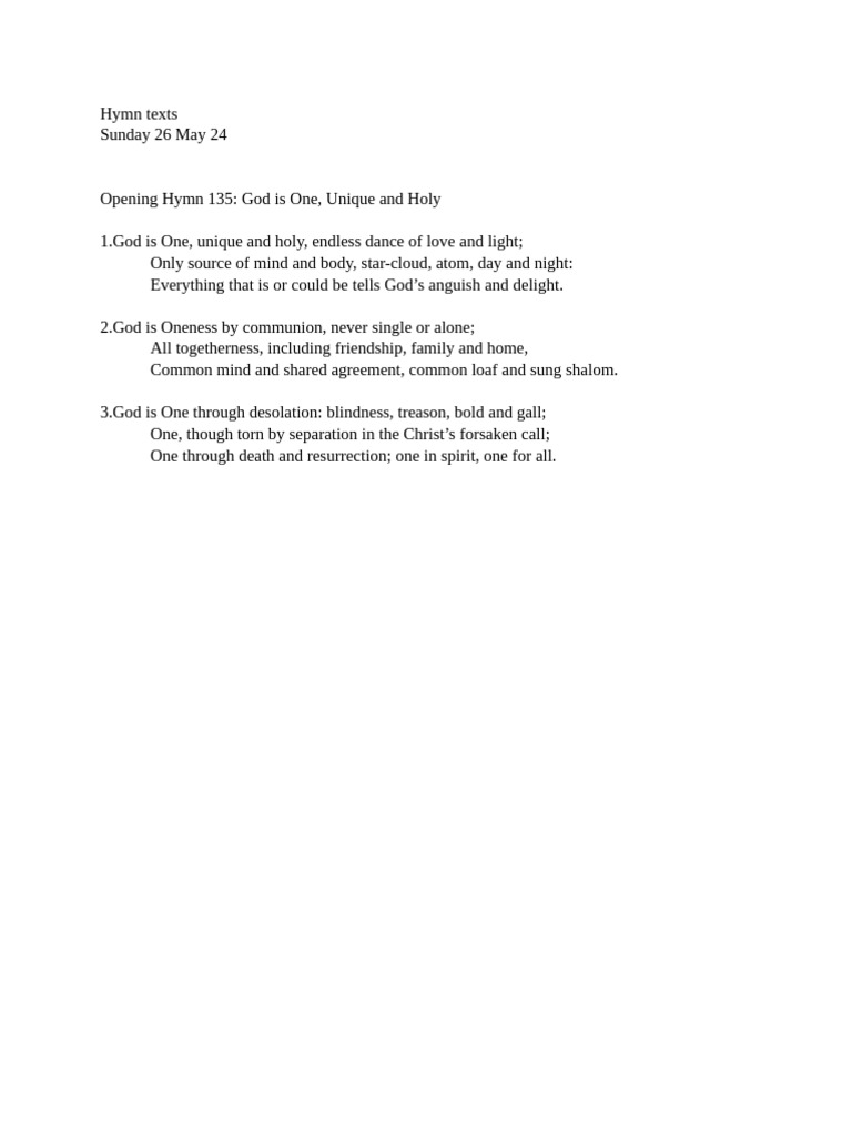 Hymn Texts 26may24 | PDF