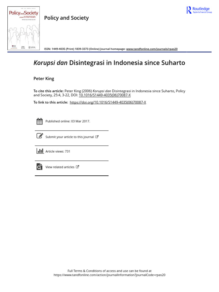 Korupsi Dan Disintegrasi in Indonesia Since Suharto | PDF | Indonesia | Corruption