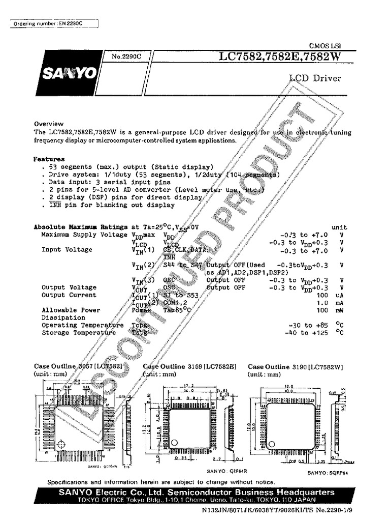 7582 LCD Ctrldatasheet | PDF