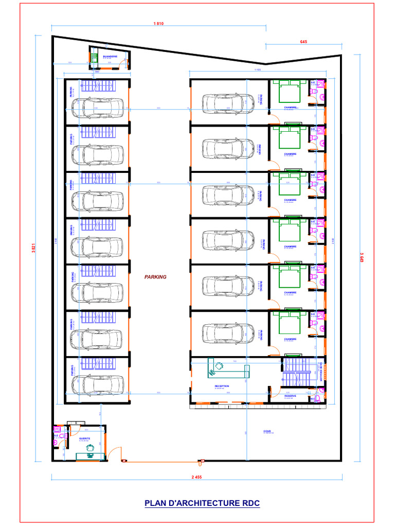 Plan D'architecture RDC (Hotel R+1) | PDF