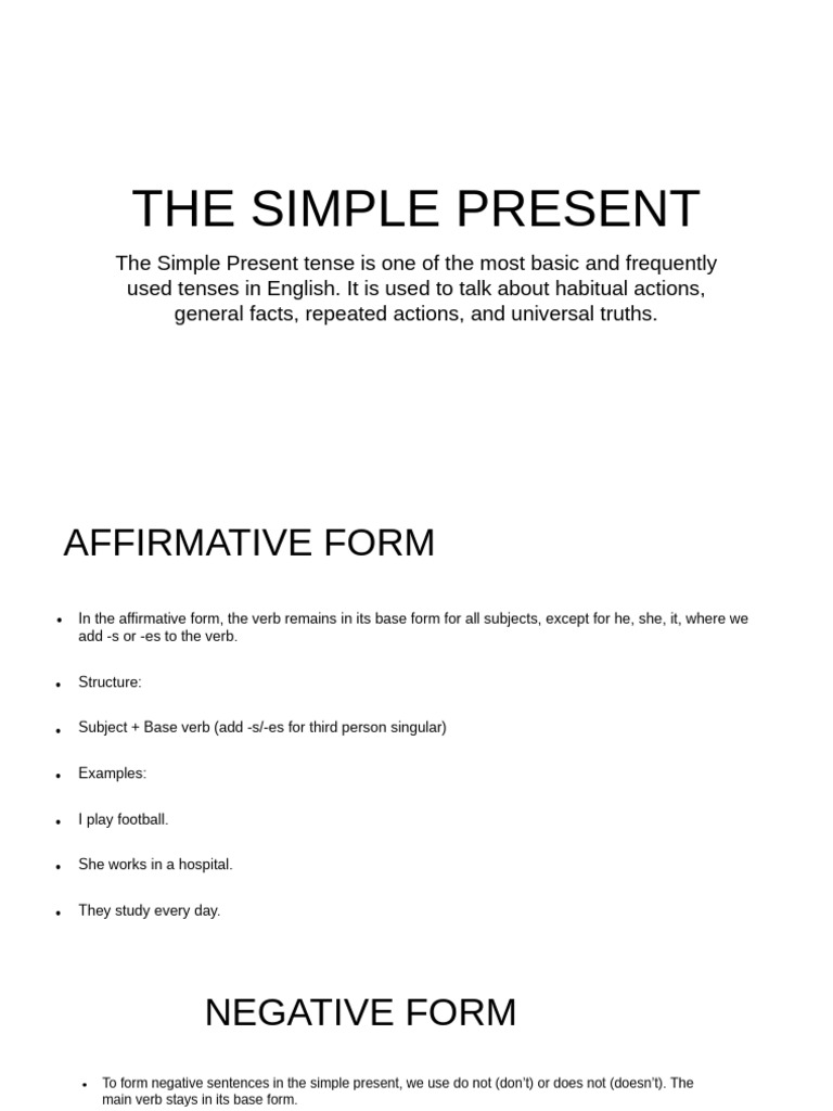 The Present Simple | PDF