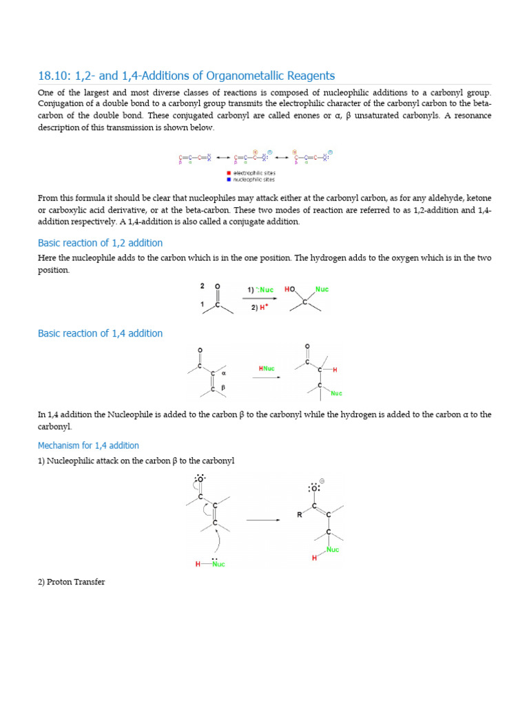 18.10_ 1,2- and 1,4-Additions of Organometallic Reagents - Chemistry ...