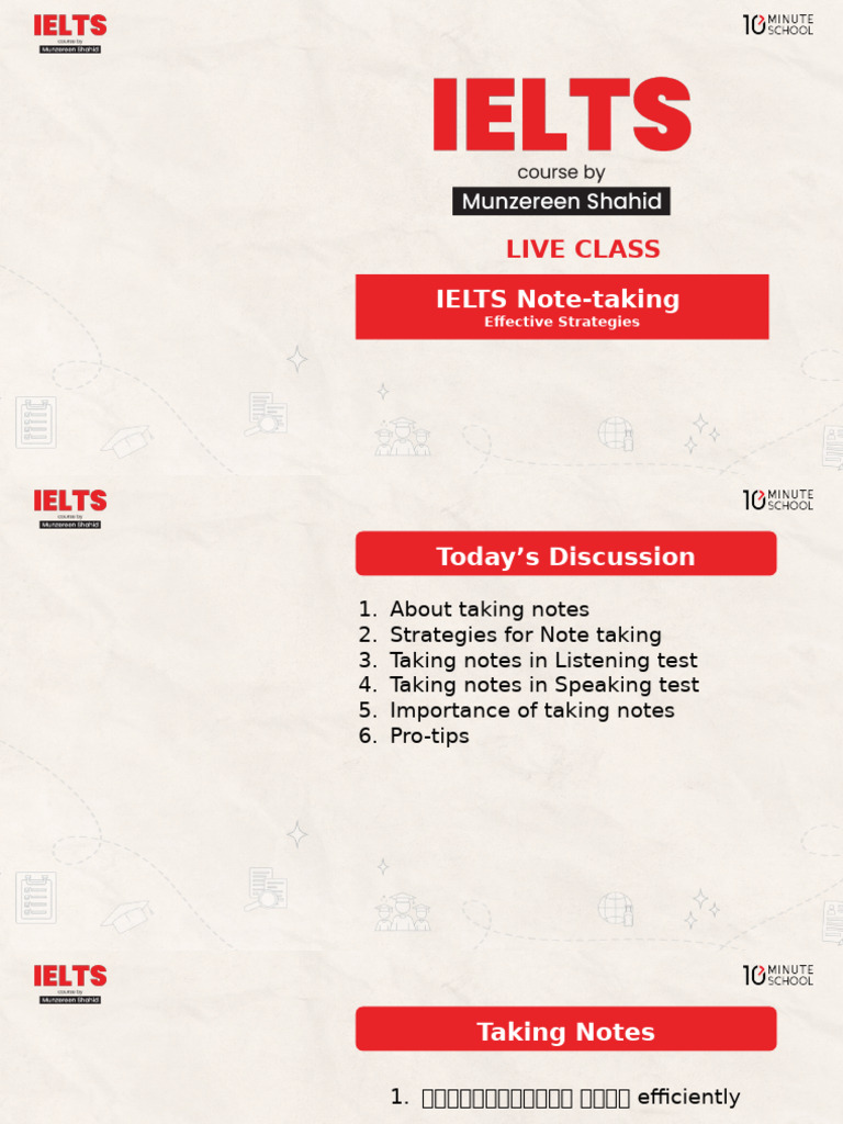 IELTS - Note-Taking Strategies Final V | PDF