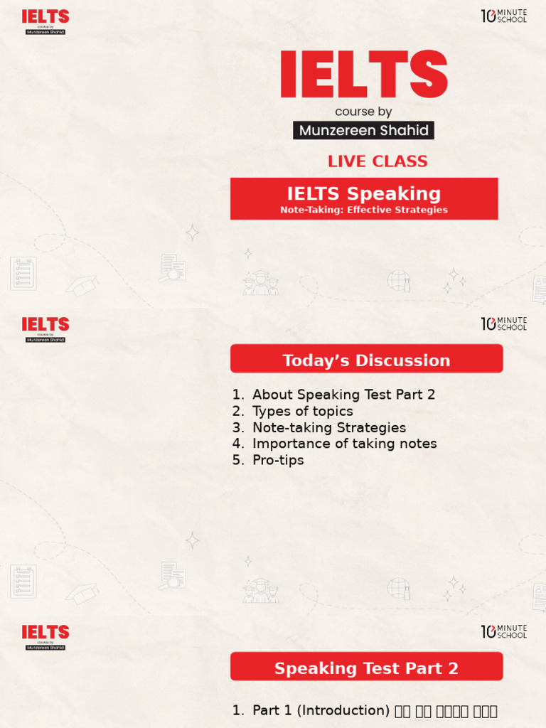 IELTS Speaking - Note-taking Strategies | PDF