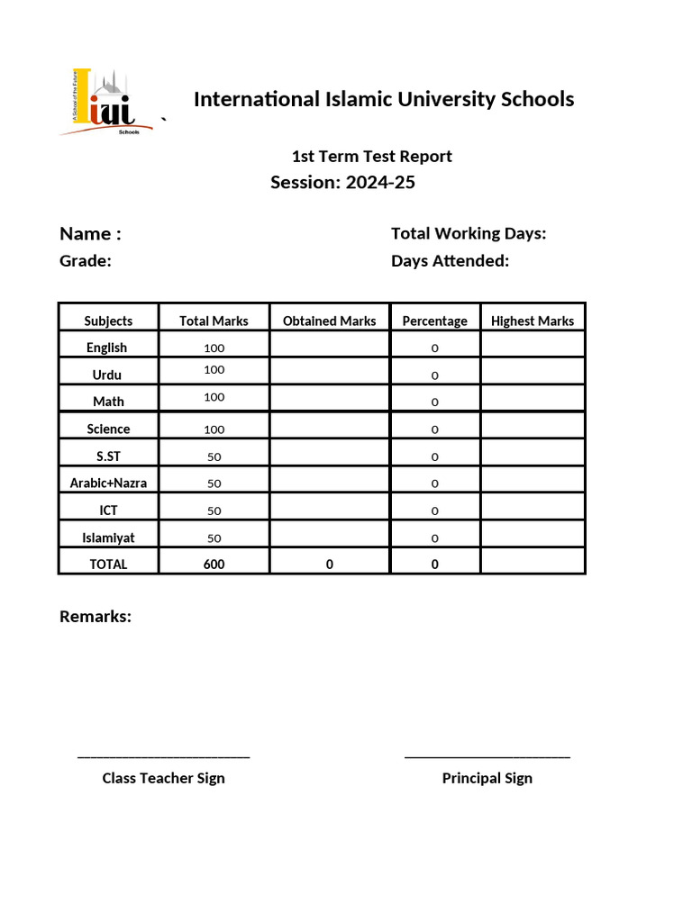 2024-25 Term Test Report Template | PDF | Cultural Education | Ethnicity