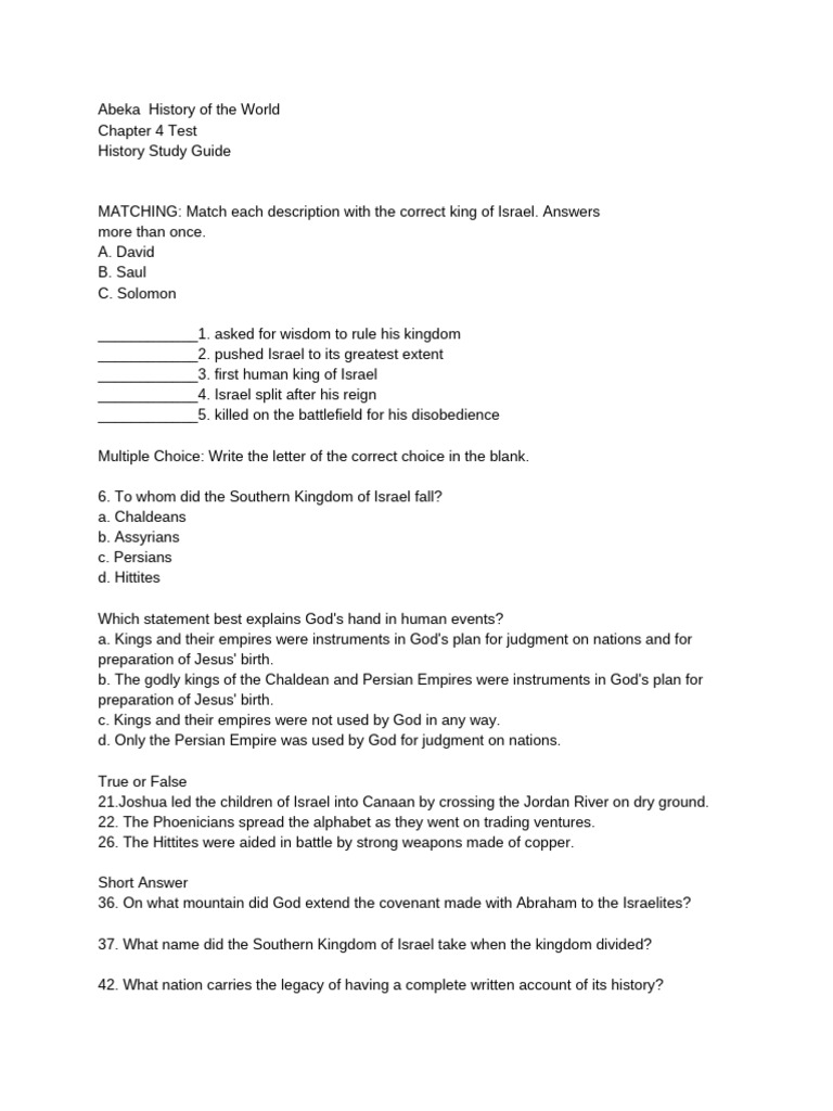 Abeka History of the World Ch4 | PDF