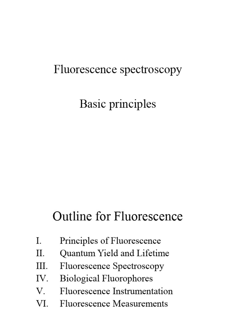 Spectroscopy Lecture 4 Fluorescence Principales | PDF | Fluorescence | Energy Level