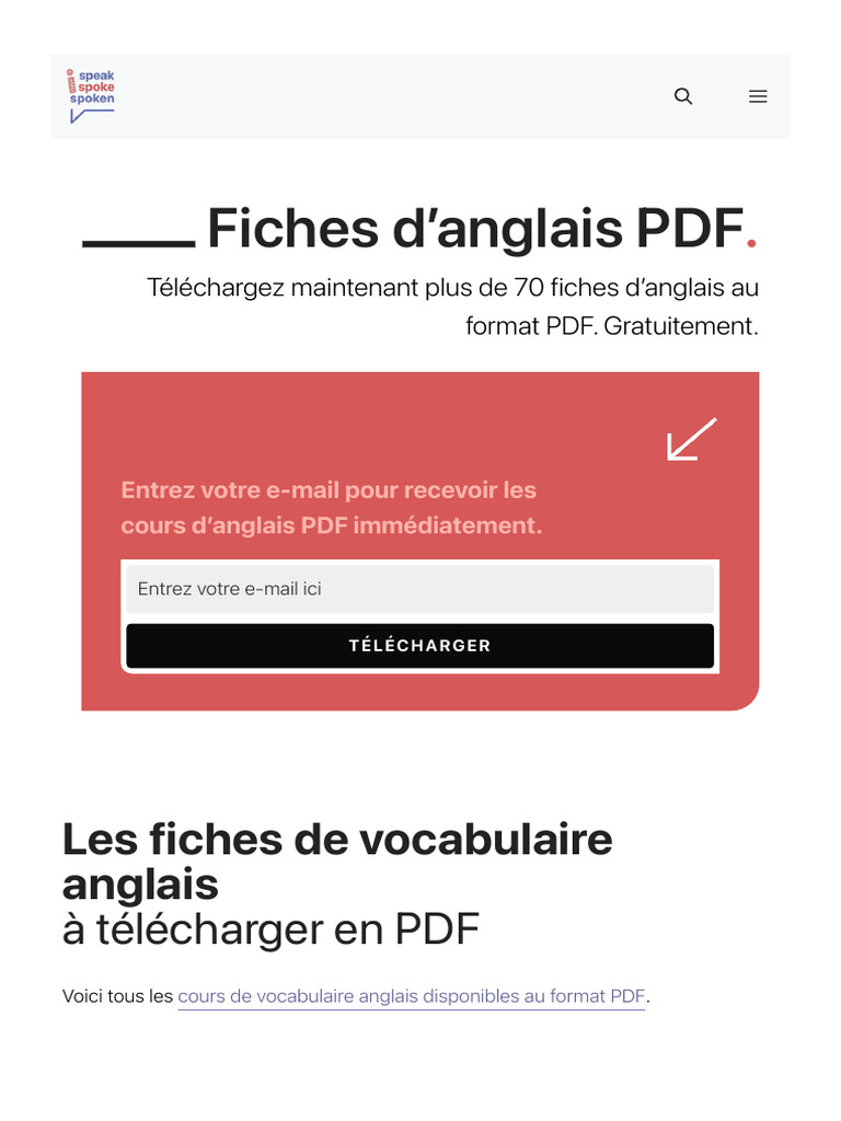 79 Fiches D'anglais PDF À Télécharger Gratuitement | PDF | Cookie ...