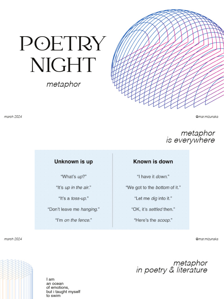Poetry Prompts: Metaphor | PDF | Metaphor | Psychology