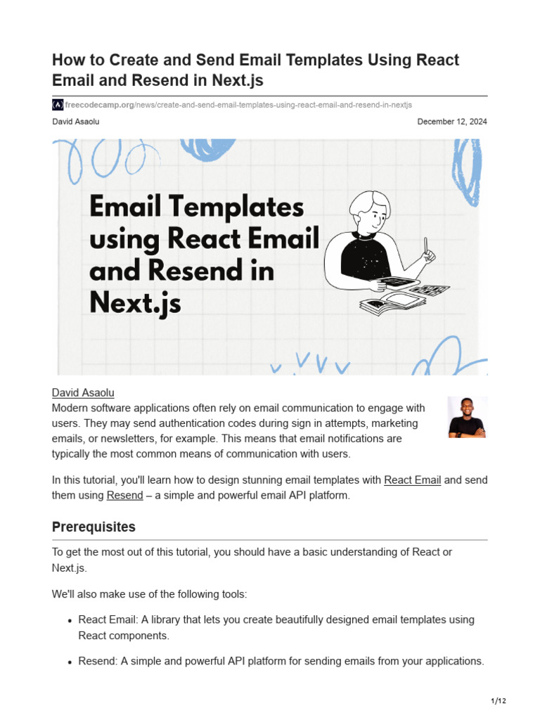 How To Create and Send Email Templates Using React Email and Resend in ...