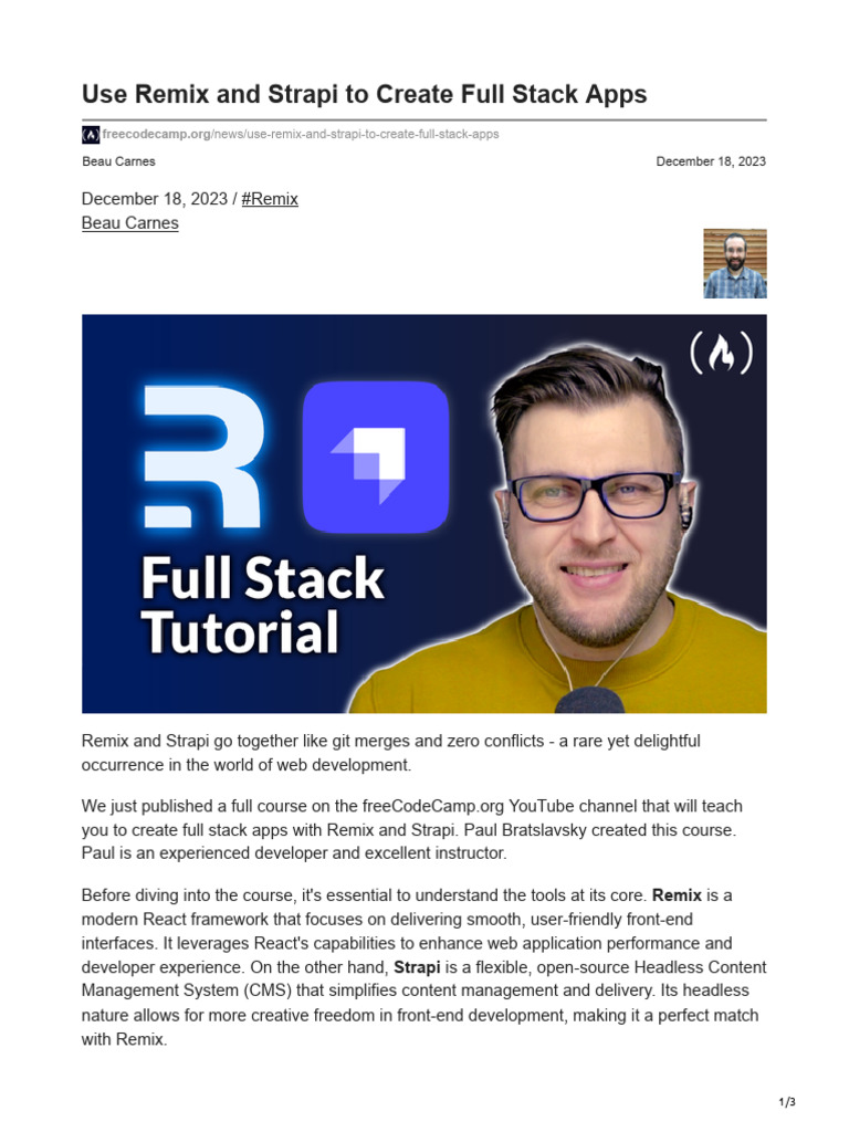 Use Remix and Strapi To Create Full Stack Apps | PDF | Cyberspace ...