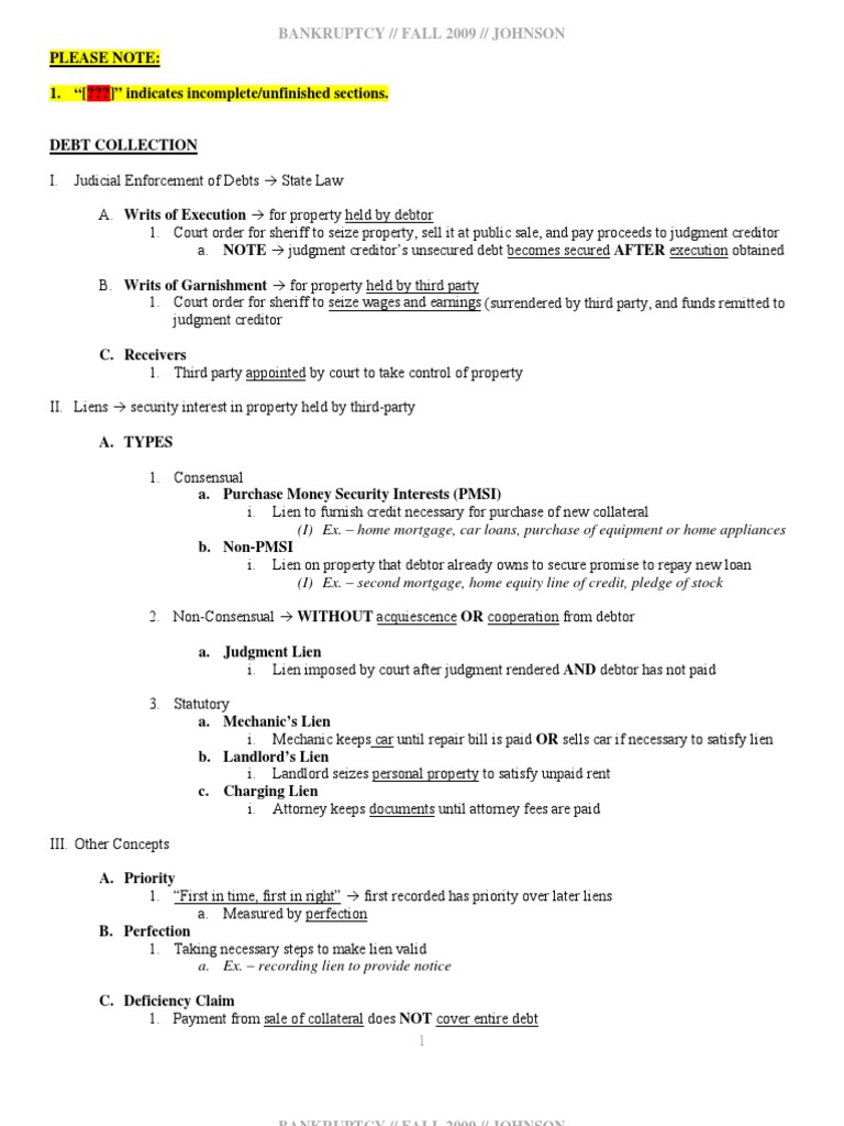 Bankruptcy Concepts and Debt Collection Guide | PDF | Chapter 7 ...