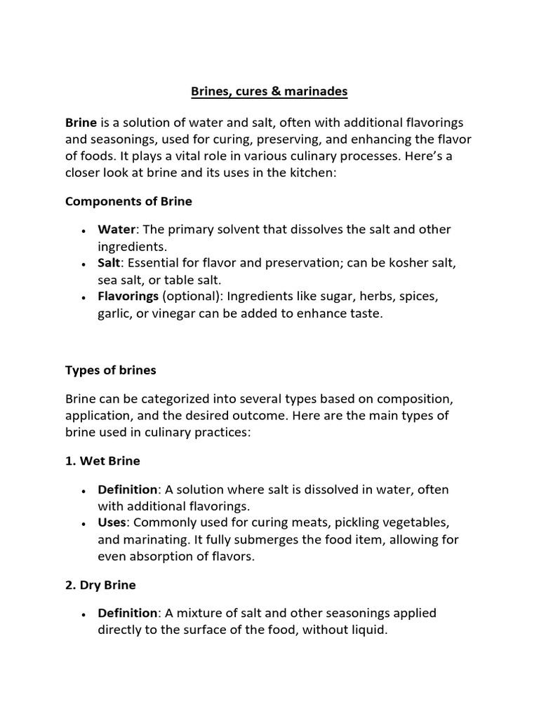 Culinary Brining & Curing Guide | PDF | Curing (Food Preservation ...