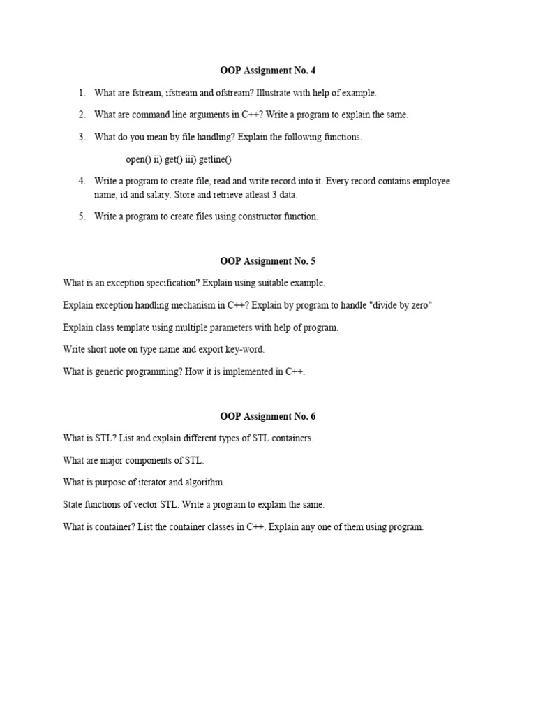 OOP Assignments | PDF