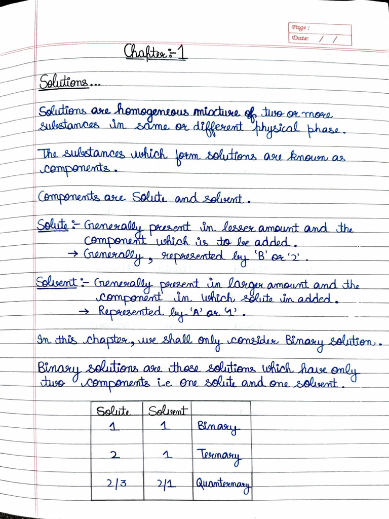 CH 1 SOLUTION NOTES | PDF | Osmosis | Chemistry