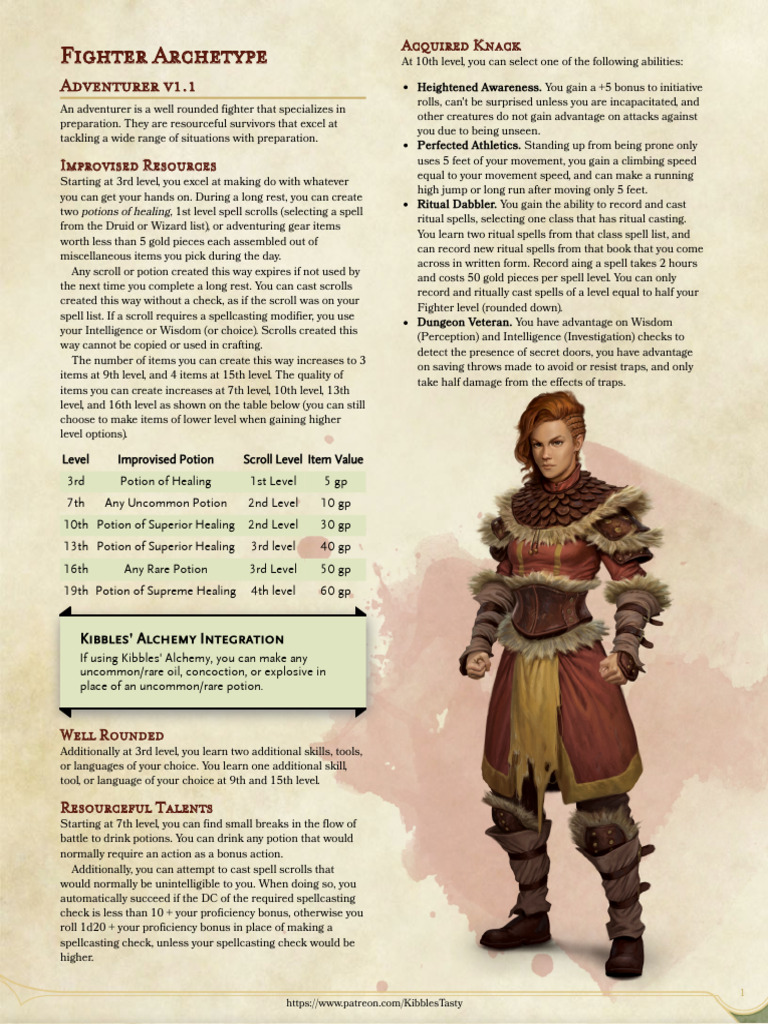 Fighter - Adventurer - GM Binder | PDF