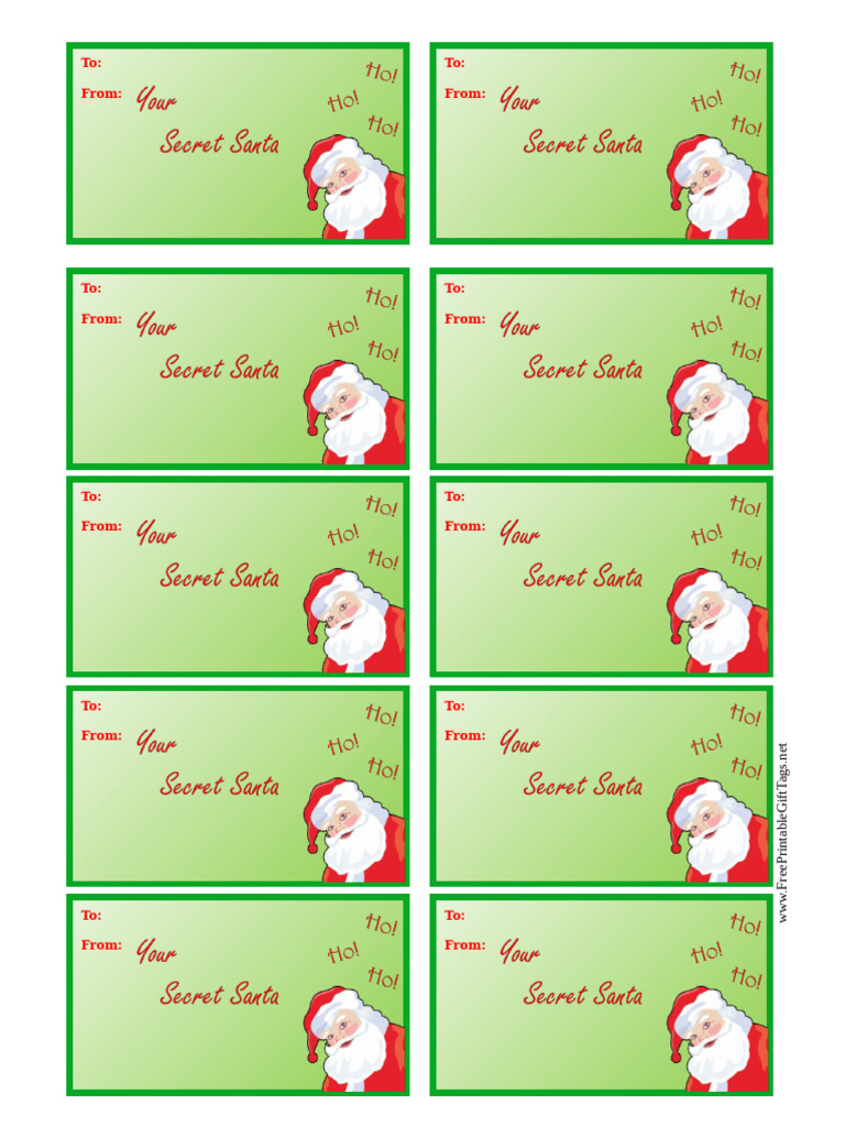 Secret Santa Gift Tag | PDF