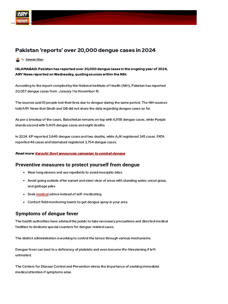 Dengue Article | PDF