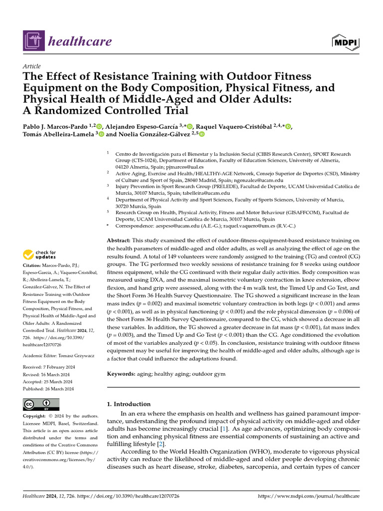 The Effect of Resistance Training with Outdoor Fitness Equipment on the Body Composition ...