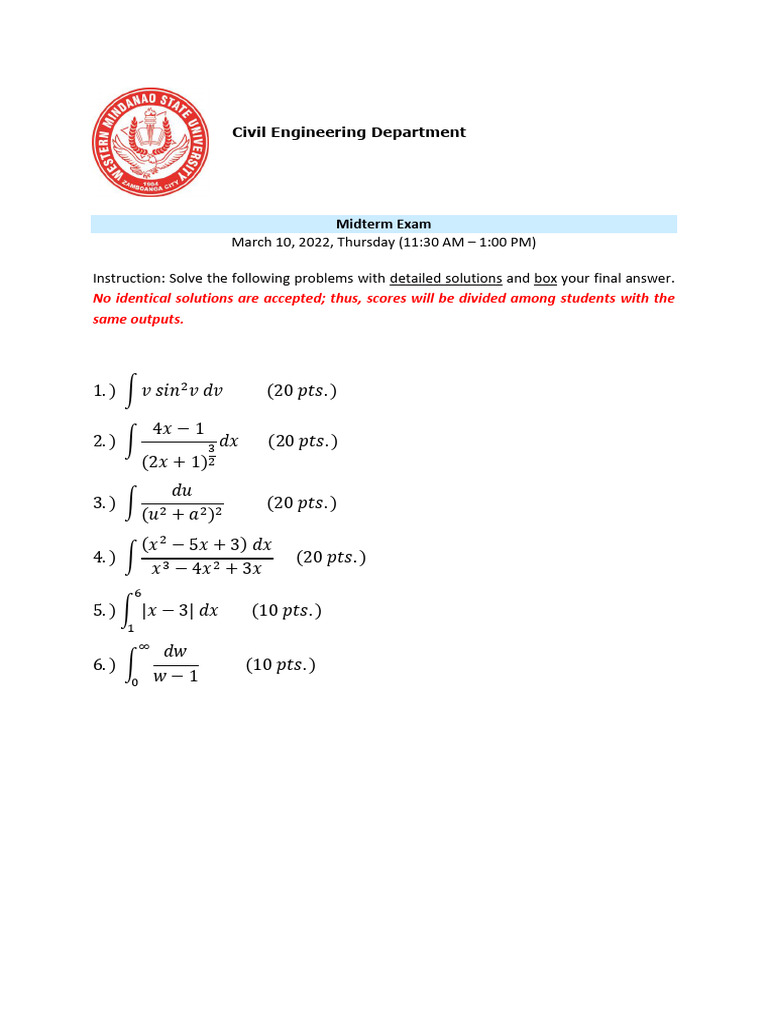 BEM 112 Midterm Exam (Section 1A) | PDF