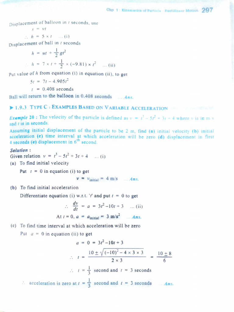 Motion With Variable Acceleration Pdf