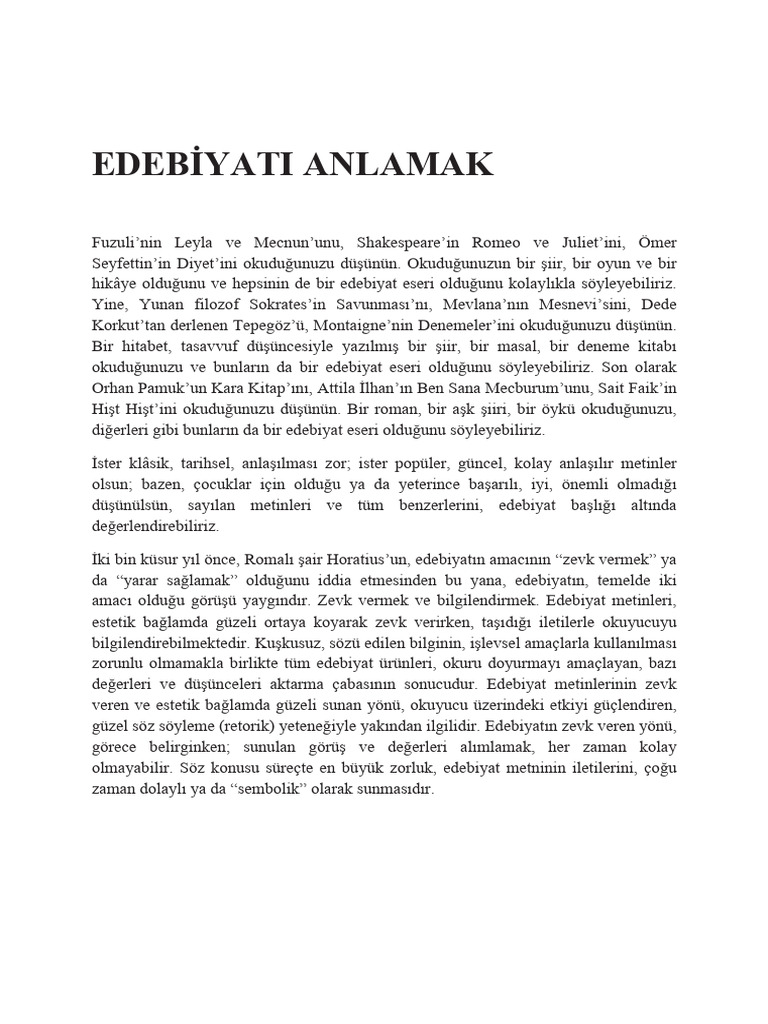 4 Güzel Sanatlar EDEBİYAT | PDF