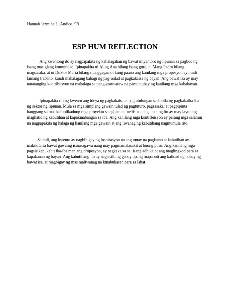 ESP HUM Reflection | PDF